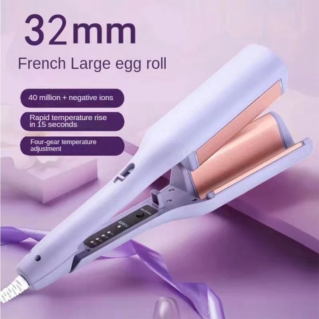 HIENA Egg Roll Kerinting Rambut Curling Iron 32MM Water Wave Hair ...