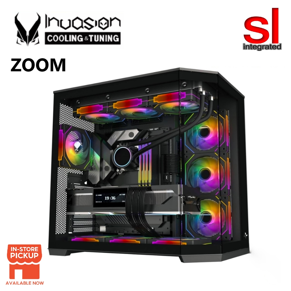 Invasion ZOOM Tempered Glass ATX Gaming Case (With FlashLux Fans ...