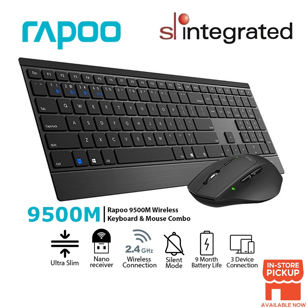 Rapoo 9500M Multi-mode Wireless Keyboard & Mouse Combo | Shopee Malaysia