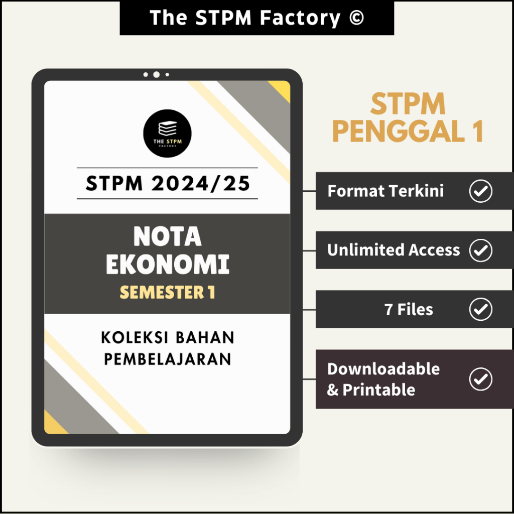 STPM 2025 | Nota Ekonomi (Semester 1) | Shopee Malaysia