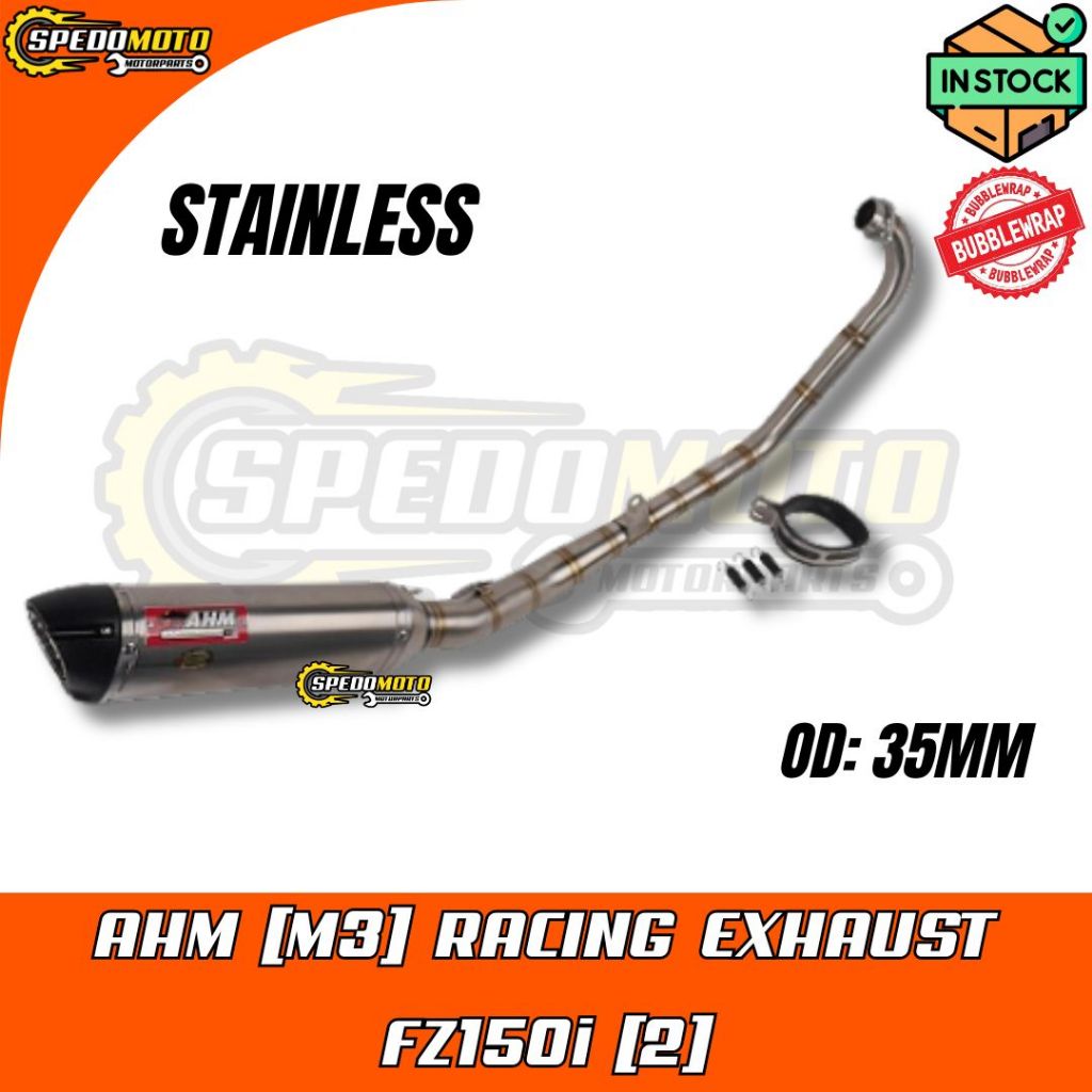 AHM RACING EXHAUST [M3] YAMAHA FZ150i V2 2014 [STAINLESS] SZR OD:35MM ...