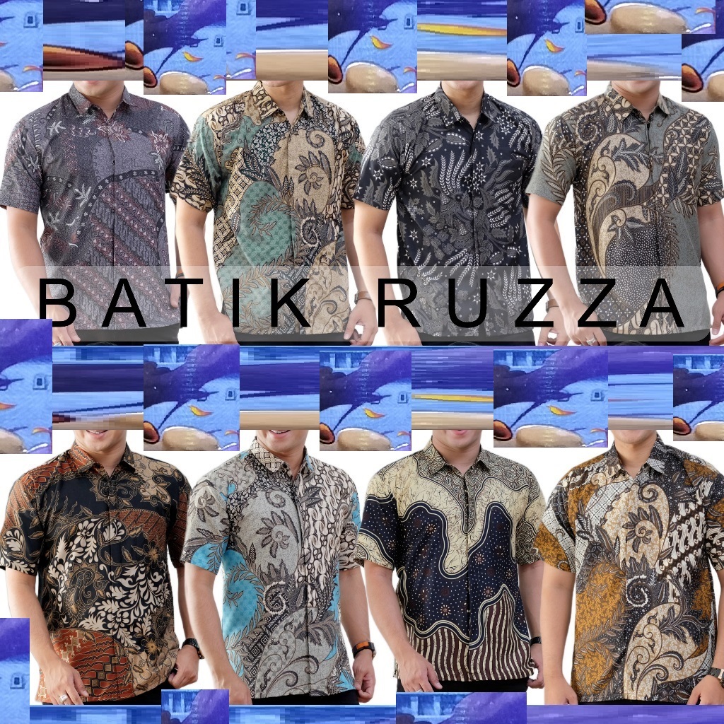KEMEJA Men's Batik Men Shirt flower baju lelaki bunga jumbo Short ...