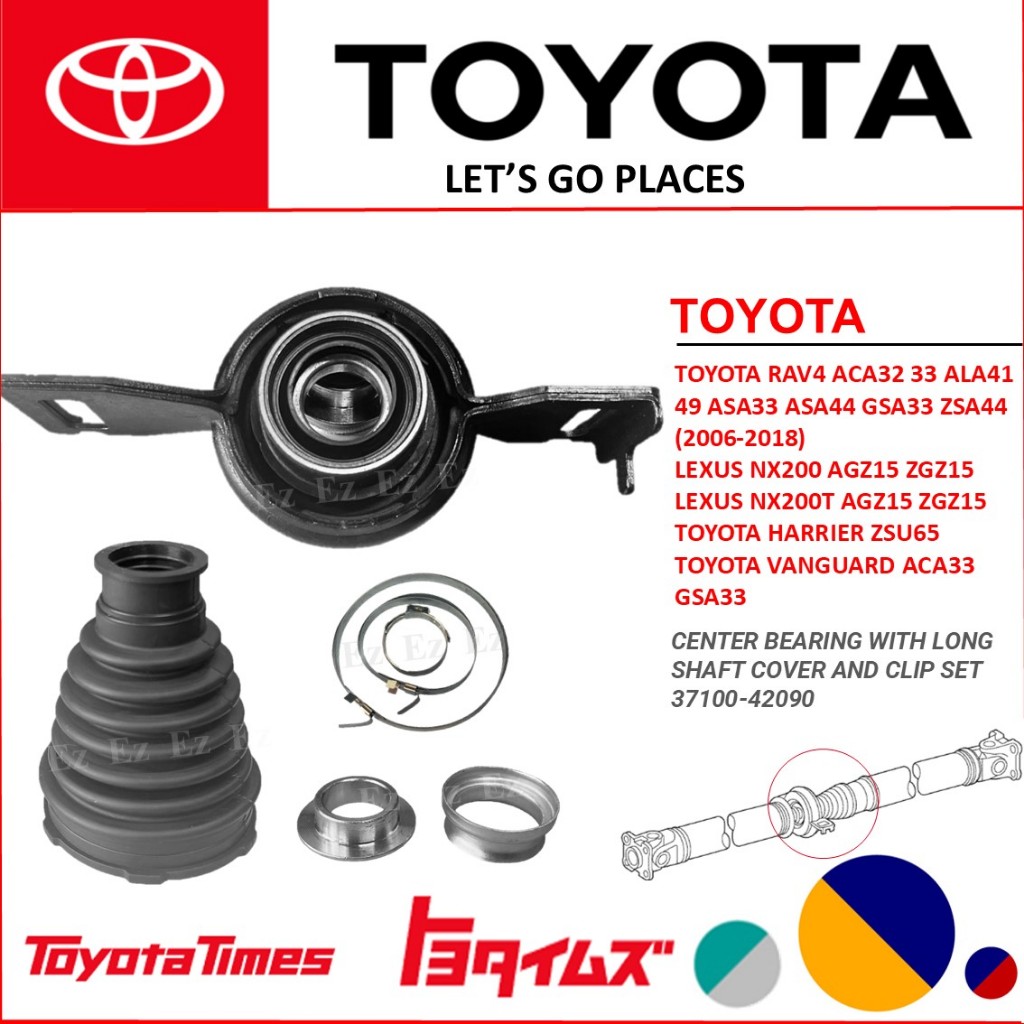 [7 IN 1] - LONG SHAFT MOUNTING CENTER BEARING WITH COVER & CLIPS SET ...