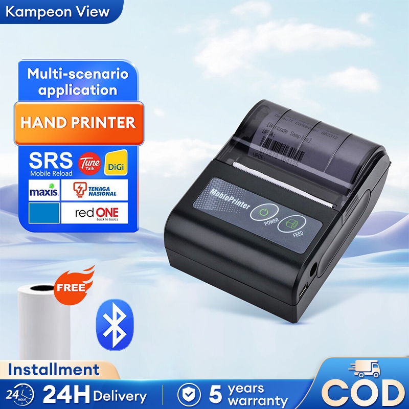 Thermal Printer Mini Label Printer Portable Bluetooth Wireless With ...