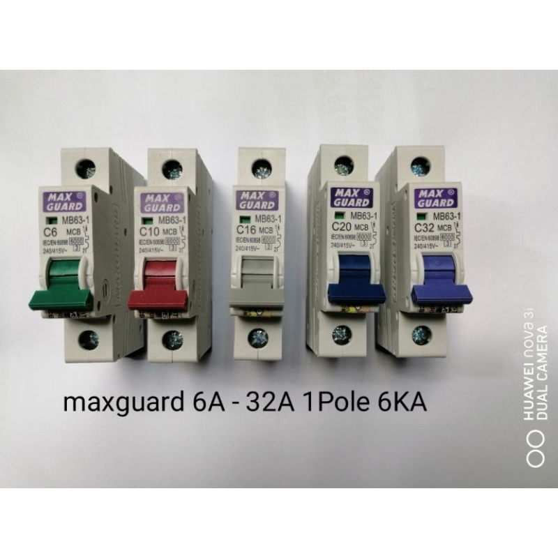 MAXGUARD 1POLE MCB 6A 10A 16A 20A 32A (SIRIM) | Shopee Malaysia