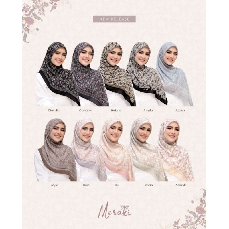 NEW COLLECTION TUDUNG RUFFLE MERAKI VINTAGE GARDEN RAWDAH MALIKA COTTON ...