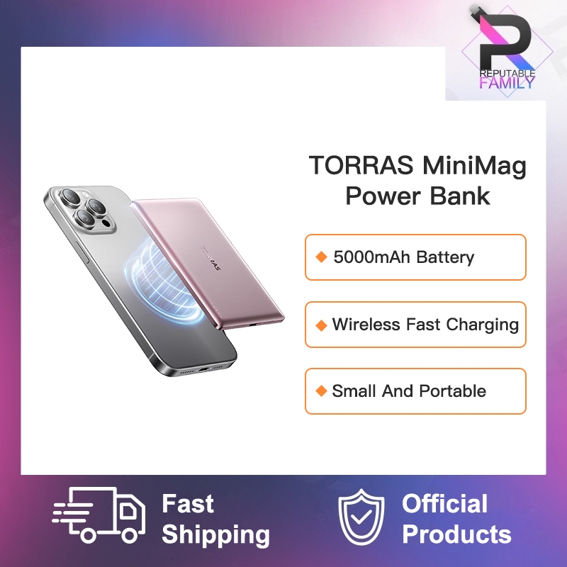 TORRAS MiniMag Ultimate Slim Power Bank 5000mAh Fast Charging Durable ...