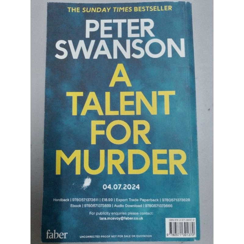 A talent for murder- Peter Swanson (used books) | Shopee Malaysia