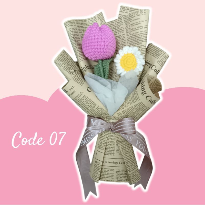 Flower crochet bouquet [READY STOCK], Tulip crochet bouquet, bouquet ...