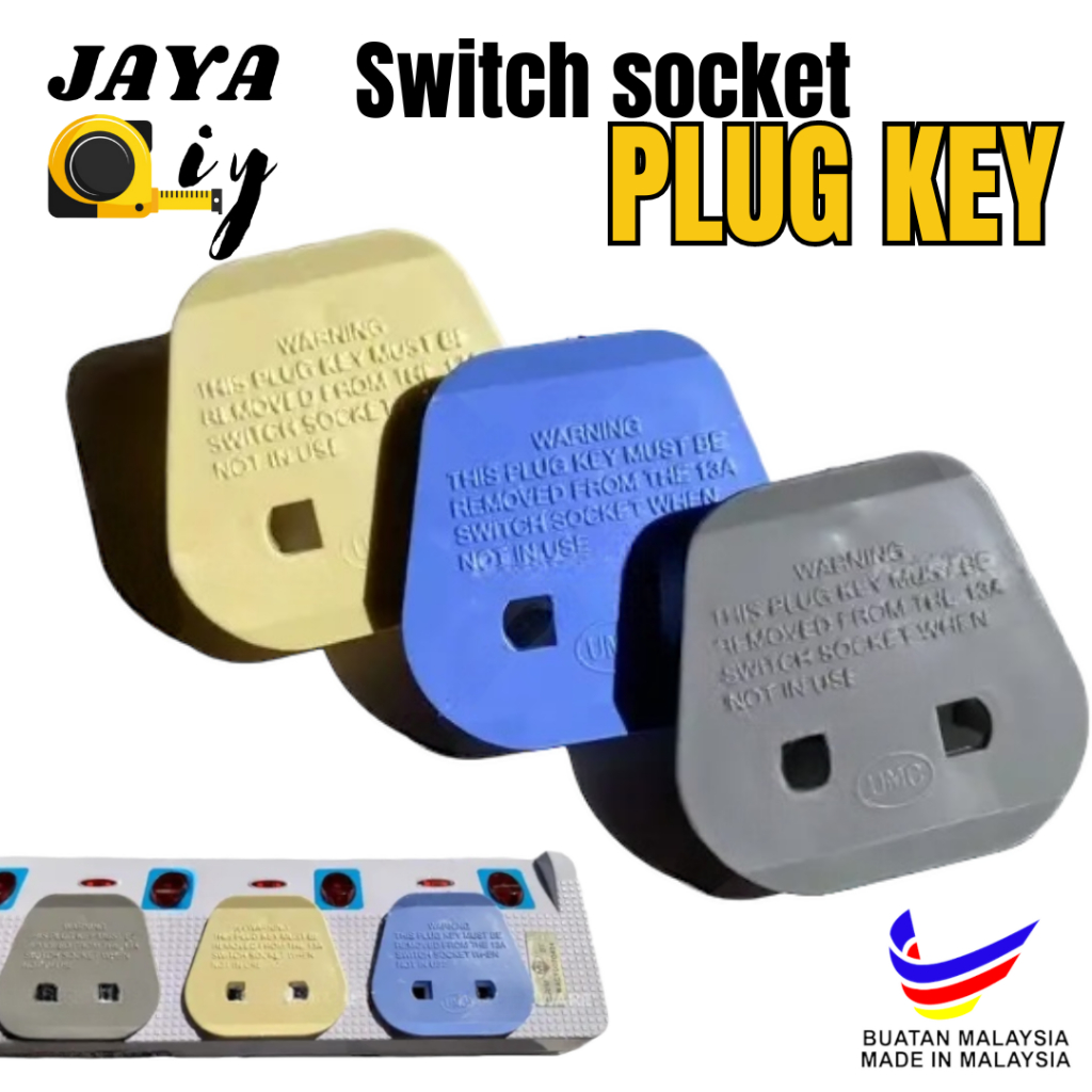 1PCS [3 PIN CONVERTER] LOCAL Plastic Safety Plug Key With Hole Electric ...