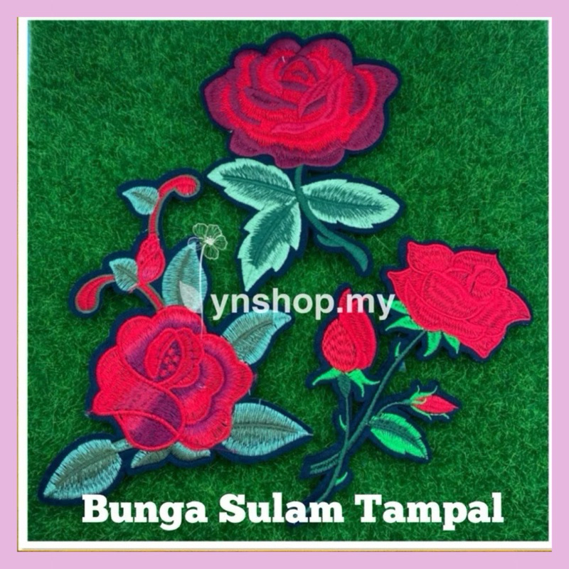 Bunga Sulam Tampal Yang Terus Boleh Di Iron Pada Pakaian Tudung Seluar ...