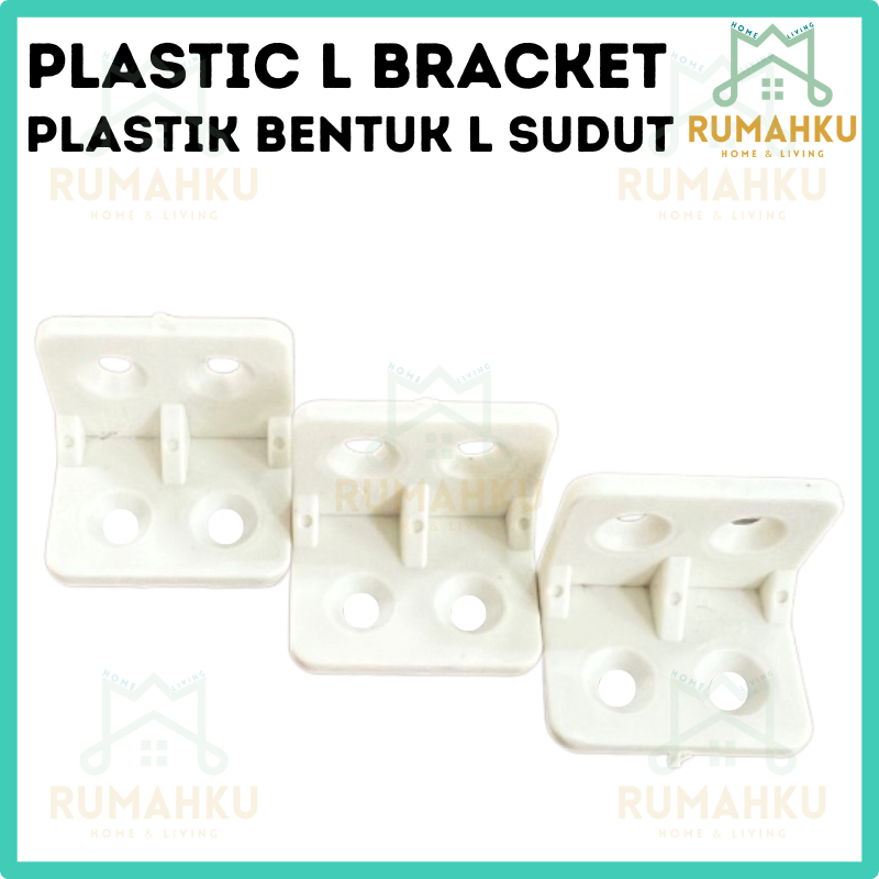 RMK Plastic L Bracket L Shaped Right Angle Corner 25mmx25mm / Plastik ...