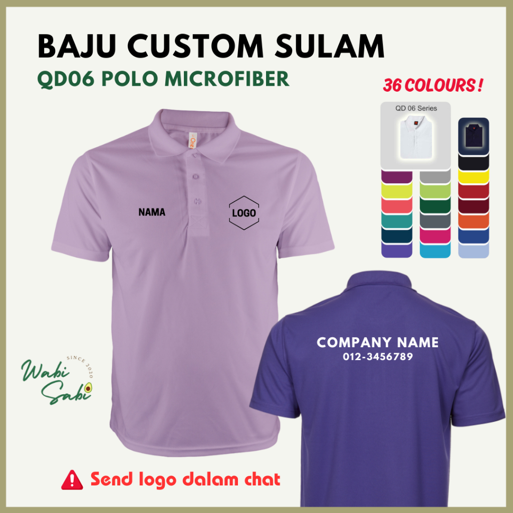 Custom QD06 SULAM Nama+Logo Microfiber Quick Dry Collar Tshirt jersey ...