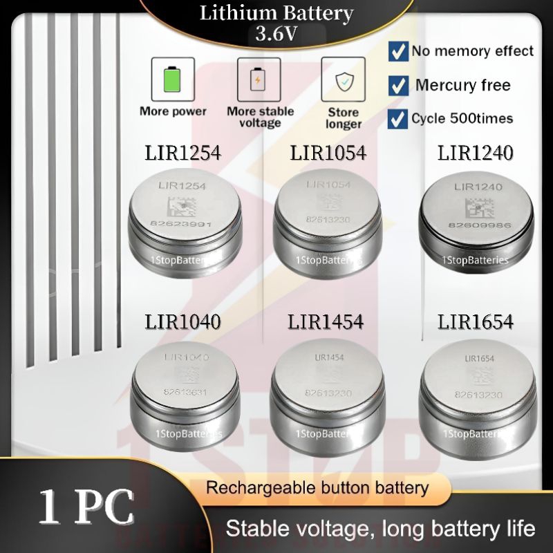 100% Original LIR1254, LIR1054, LIR1240, LIR1040, LIR1454, LIR1654 3.6V ...