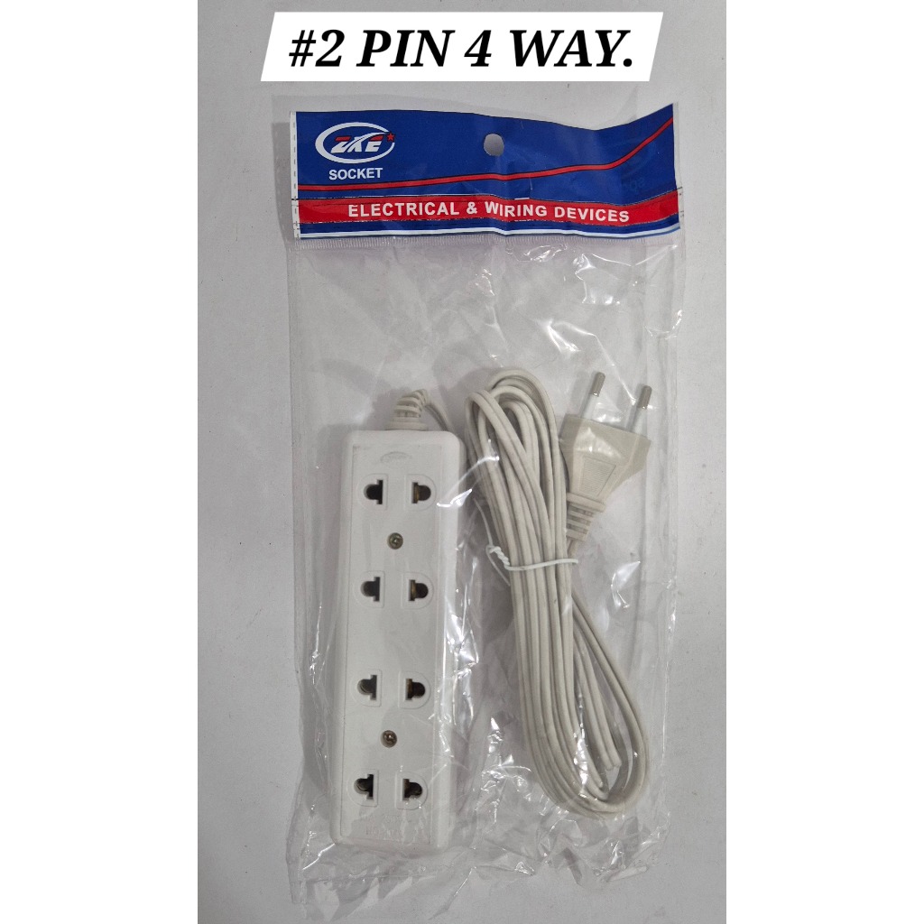 Multi Power Plug Adapter Cord Extension Outlet 4-Way 2-pin 4Way 2pin ...