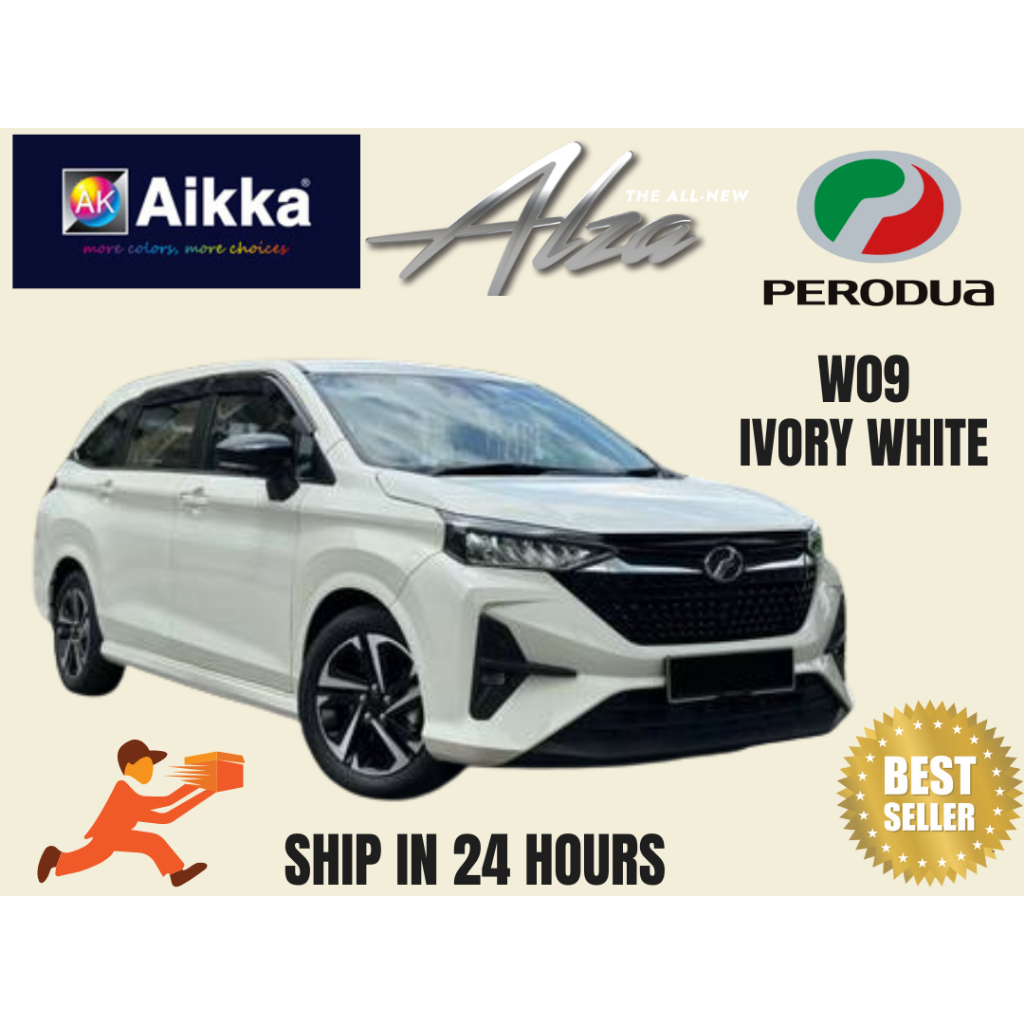 PERODUA ALZA W09 IVORY WHITE - Aikka Original Factory Colour Series ...