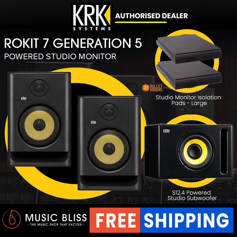 KRK ROKIT 7 G5 7" Powered Studio Monitor with Studio Monitor Isolation ...