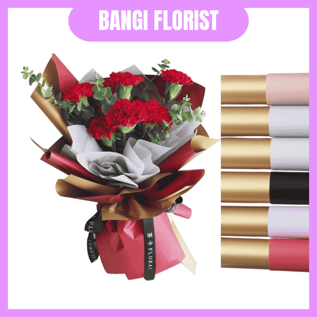 2TONE GOLD Waterproof Flower Wrapping Paper Bouquet Gift Florist Wrap ...
