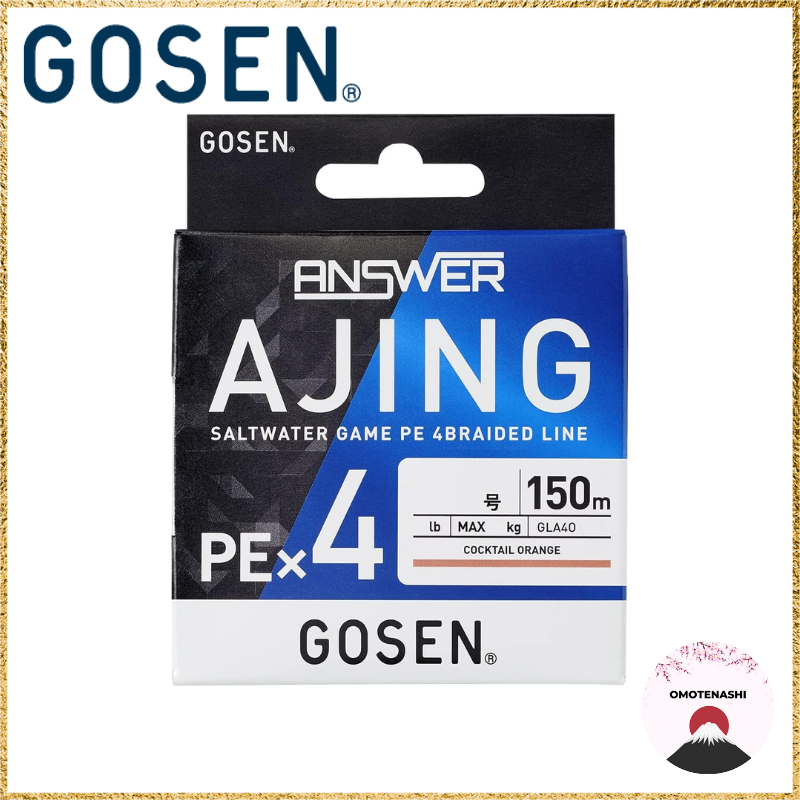 Gosen Answer Ajing PE×4 150m Size.0.2(5lb), Size.0.4(10lb), Size.0.3(8lb), Size.0.25(6lb ...