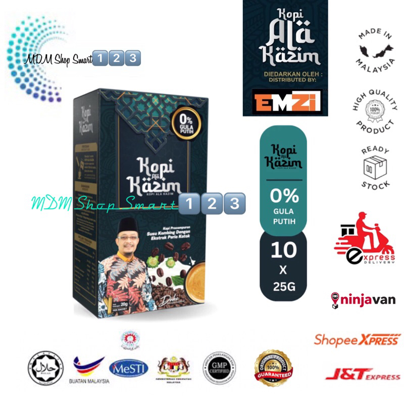 KOPI ALA KAZIM ( EMZI ) Emzi 💯% ORIGINAL HQ (20g x 10 Sachet) | Shopee ...