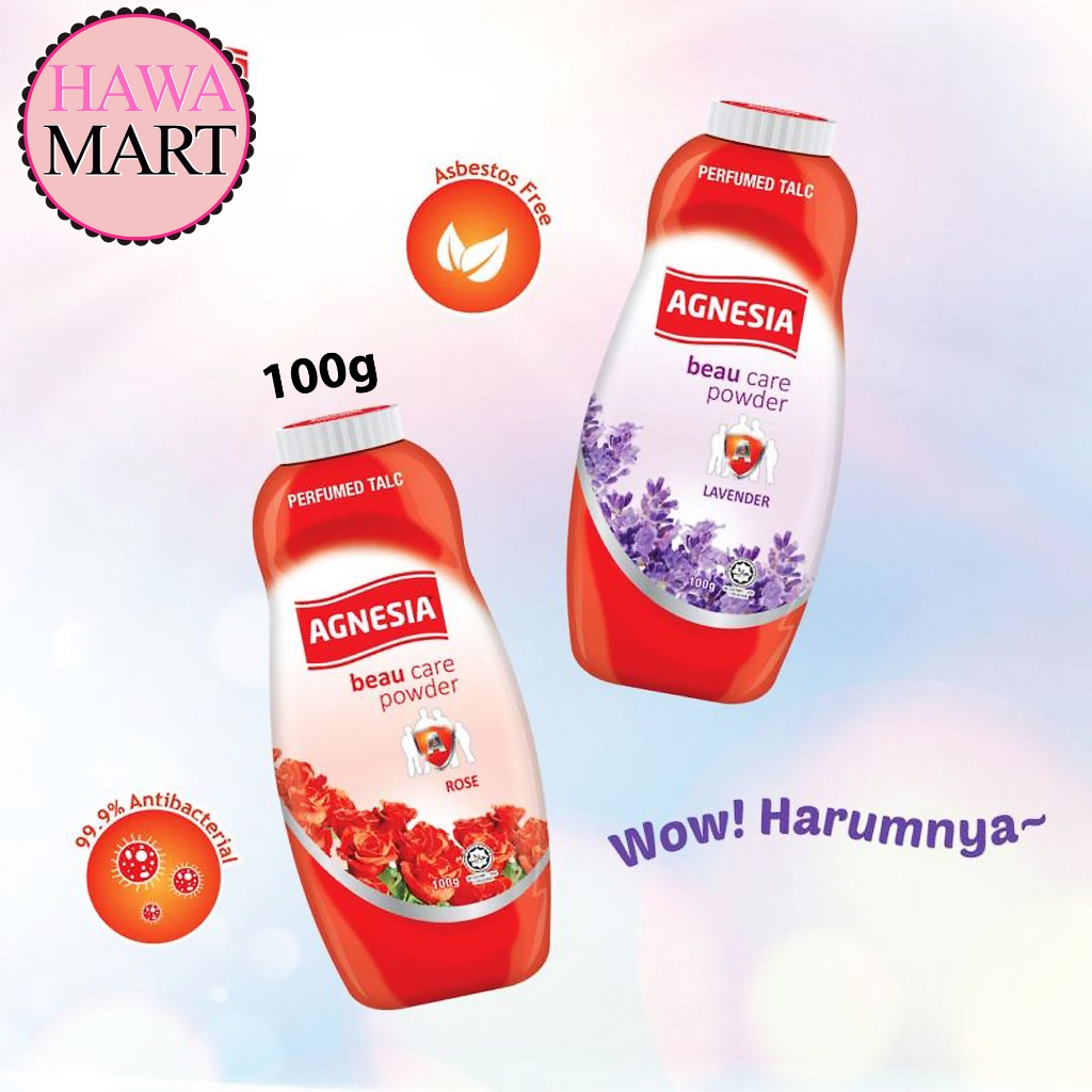 AGNESIA BEAU CARE POWDER LAVENDER / ROSE 100G PERFUME TALC | Shopee ...