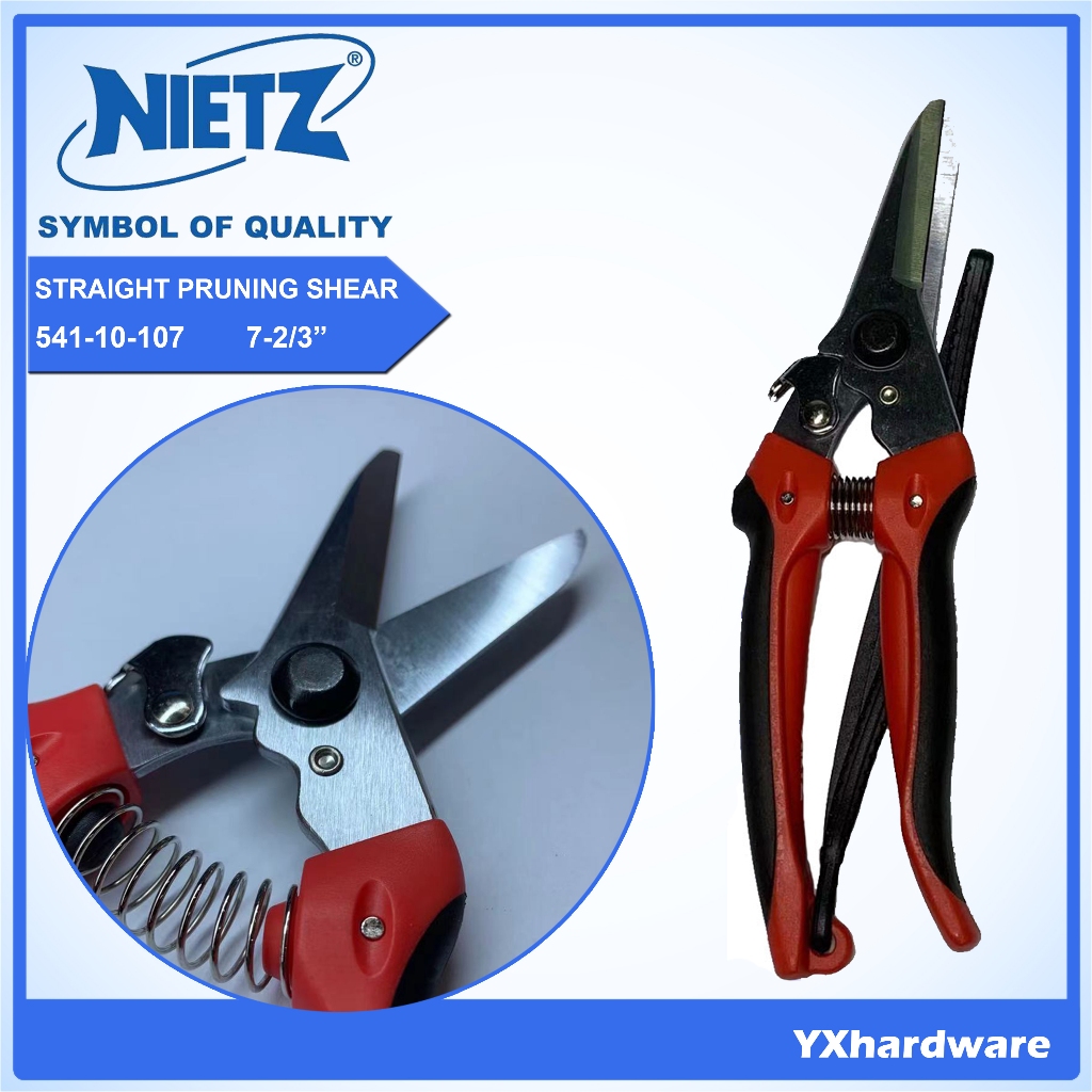 NIETZ 7" HEAVY DUTY STRAIGHT PRUNING SHEARS / GARDEN CUTTER / GARDEN ...