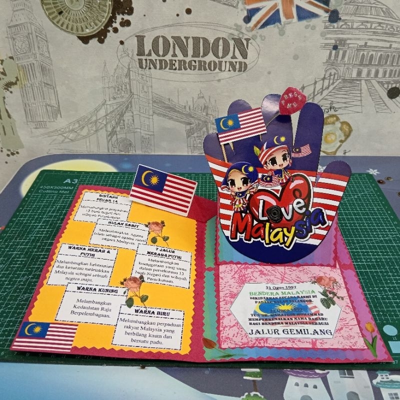 Bendera Malaysia / Merdeka Music card/Lagu Jalur Gemilang kad record ...