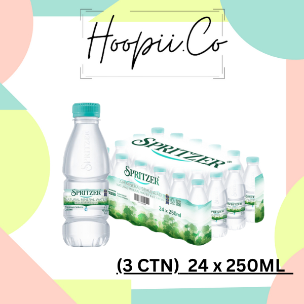 Spritzer Natural Mineral Water (Shrink Pack) 24 x 250ml -- 3 Cartons | Shopee Malaysia