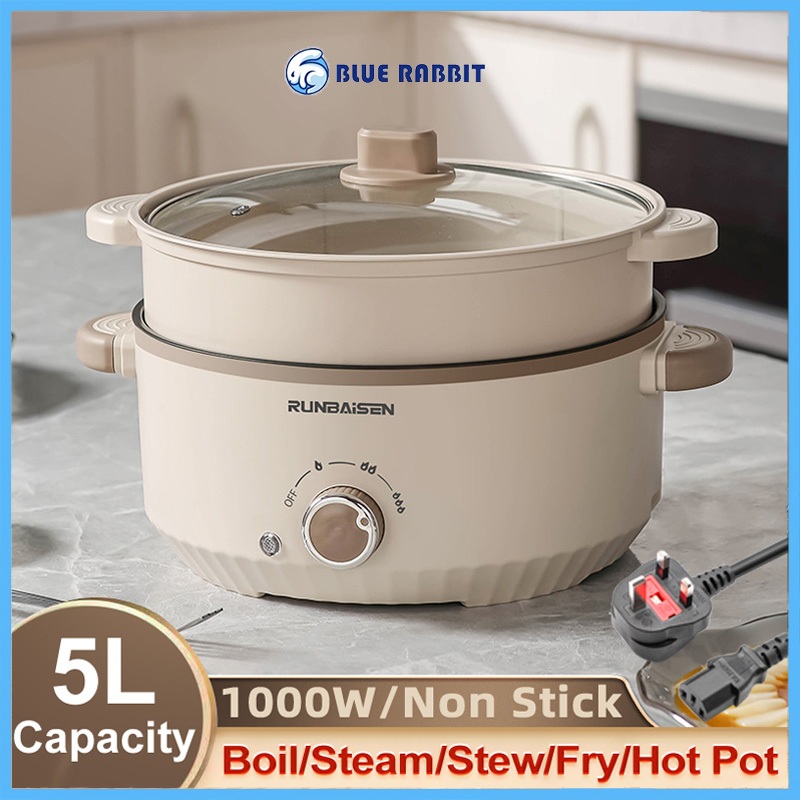 BlueRabbit 5L Large Capacity Multifunctional Electric Cooker 电煮锅 Periuk ...