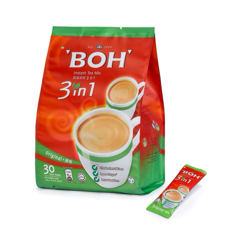 Original BOH Instant Tea Mix 3 in 1- Teh premix segera-30s x 20g ...