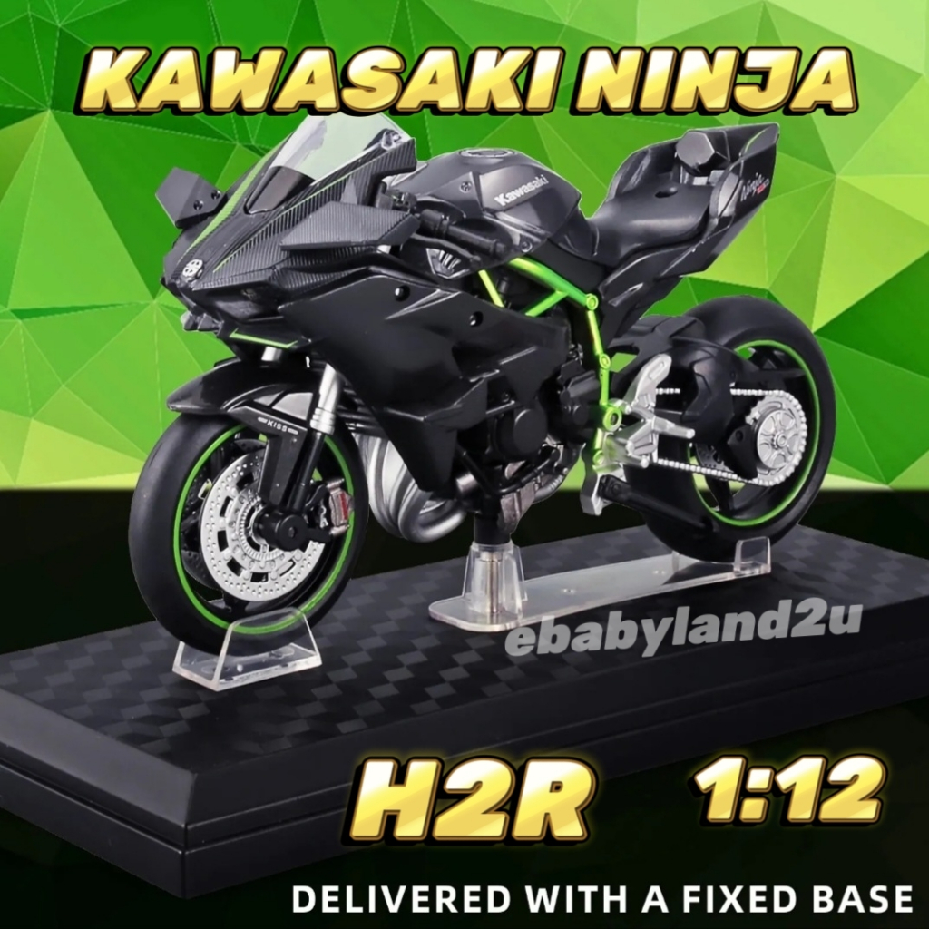 Die Cast Motor Ninja H2R Special Edition Scale 1:12 With Lights And ...