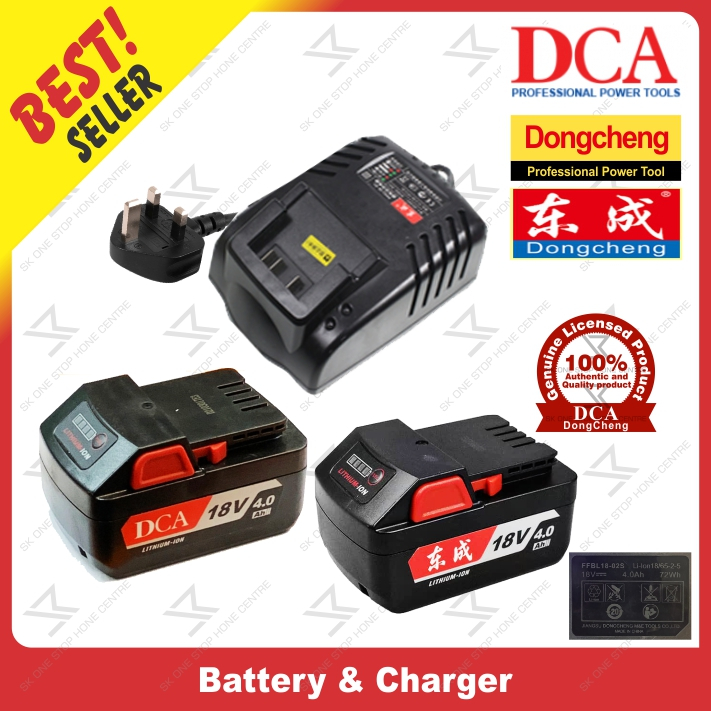 DCA/ Dong Cheng 18v 4.0Ah / 5.0ah Li-ON Battery / FFCL18-04 Charger Compatible Dong cheng FFBL18 ...