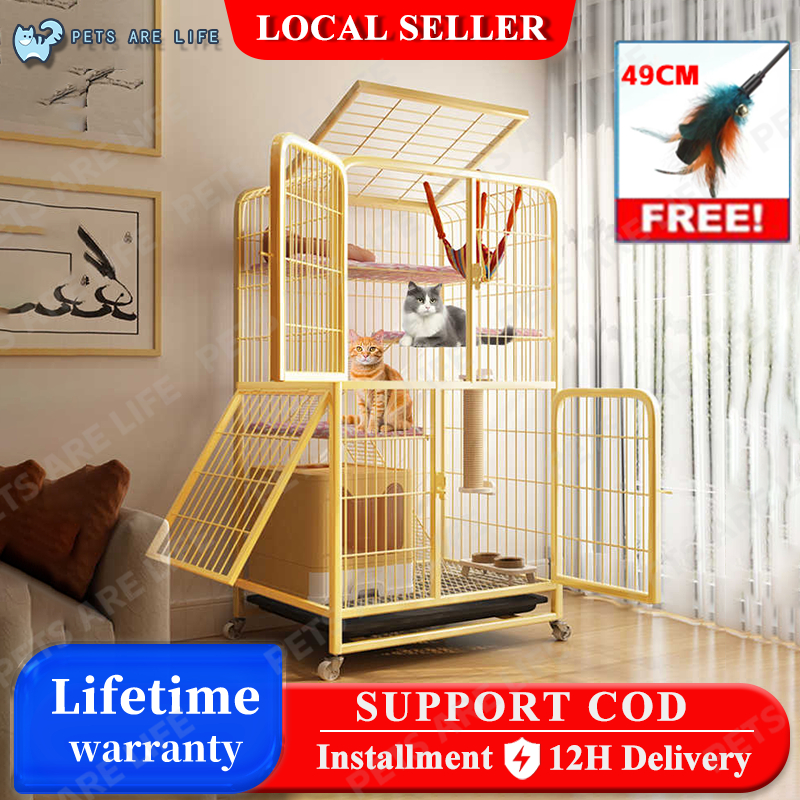 Mobile Large Cat Iron Cage Sangkar Kucing Besar 2/3/4/5 Layer Pets ...