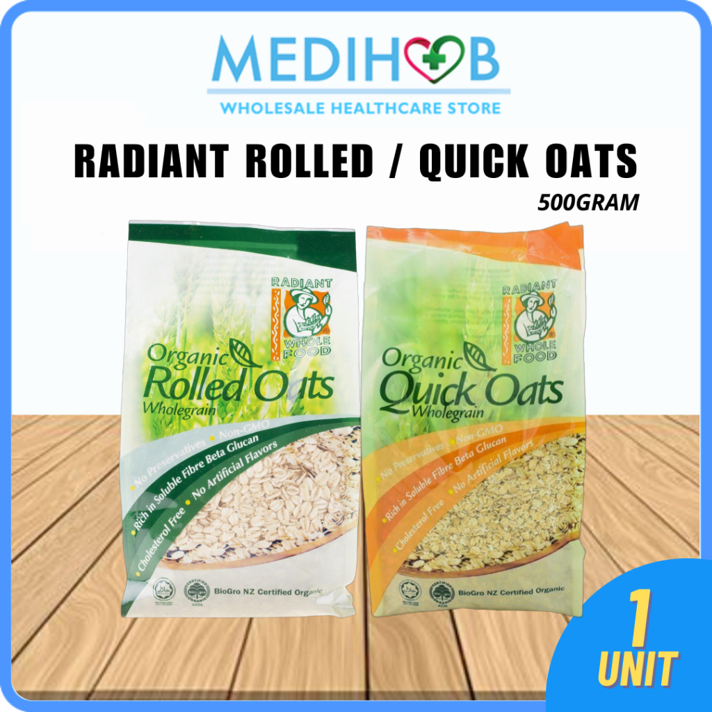 [ORGANIC] Radiant Quick Oat (EXP02/2026) & Rolled Oats Wholegrain 500g ...