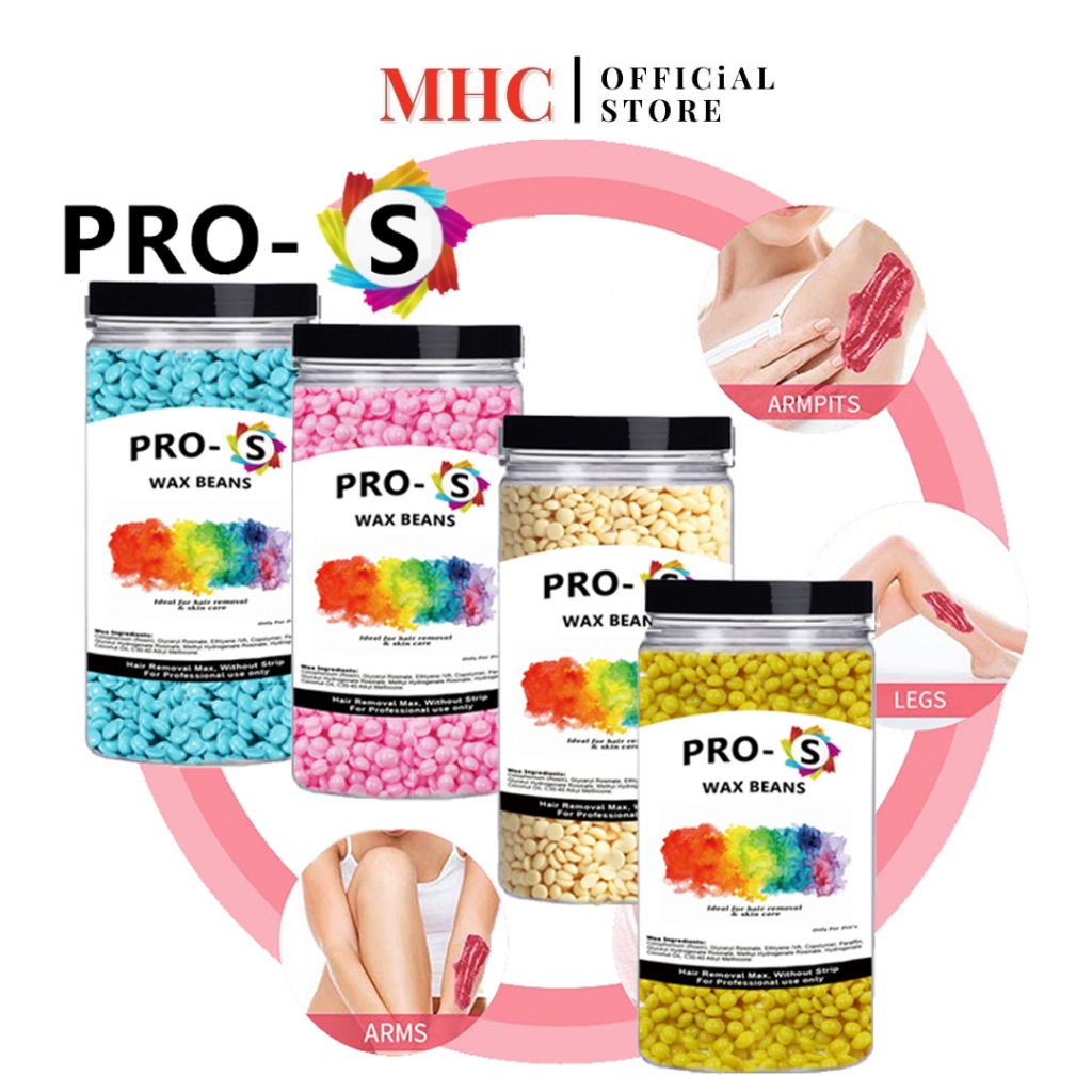 PRO-S 400g Bottle Depilatory Hard Wax Bean Crystal & Pearl Brazilian ...