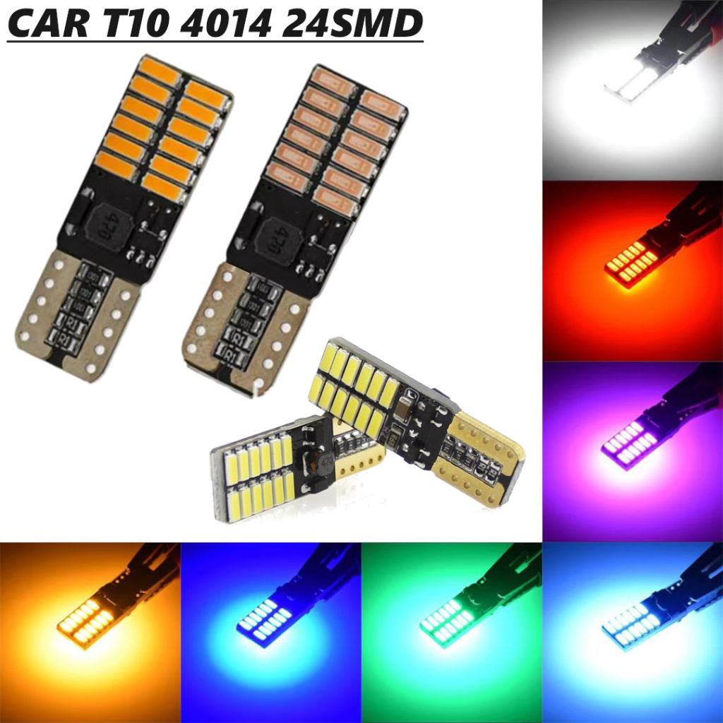 2PCS Car T10 Led Light Bulb 4014 Chip License Plate Lights Signal ...