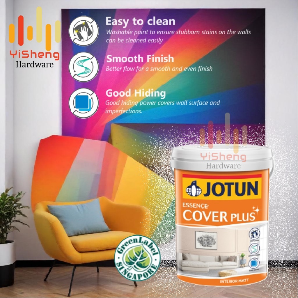 🎨1 Litre Jotun Essence Cover Plus (Matt) Interior paint Indoor Paint / Cat Rumah Dalam (PM ...
