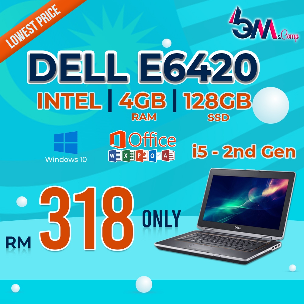 Dell Latitude E6420 14-inch Laptop Intel i5 2nd Gen 4GB 256GB SSD Win ...