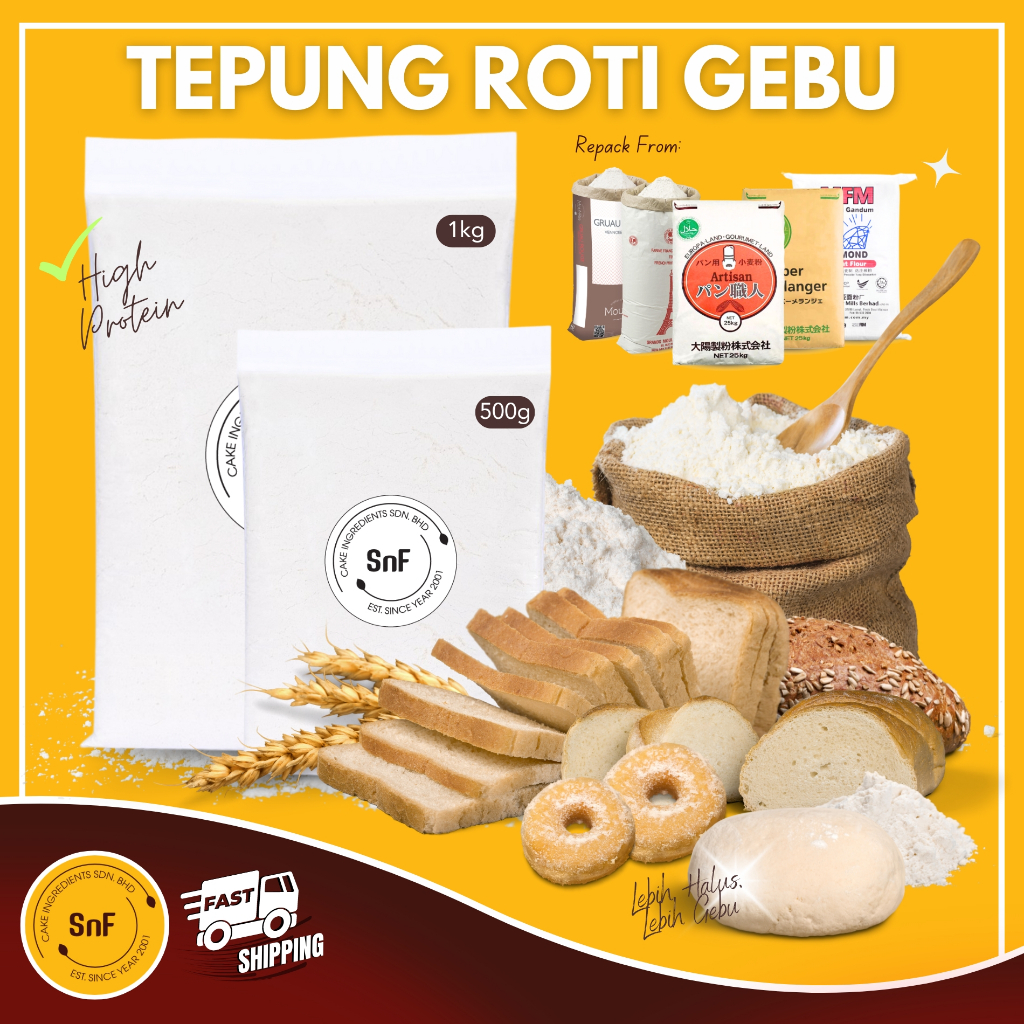 Tepung Gandum High Protein Bread Flour Tepung Roti Tepung High Protein ...