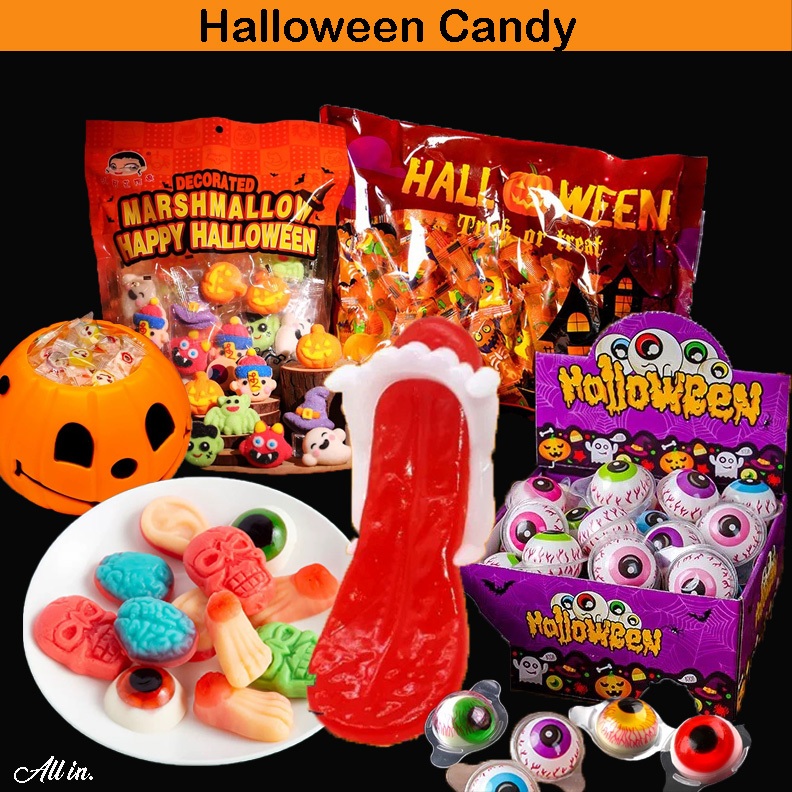 Halloween Candy 2024 Eye Ball Tongue Pumpkin Soft Candy Horror Funny ...