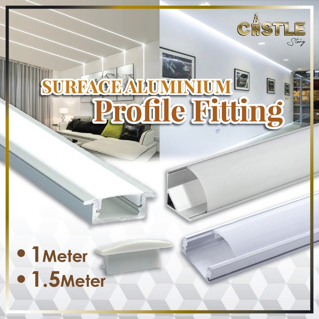 Corner / Surface / Recessed Aluminium Profile Fitting, LED Strip Casing ...