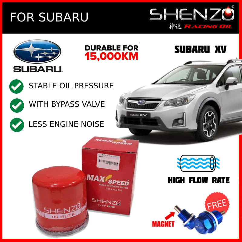 Shenzo High Flow Oil Filter for Subaru XV Impreza WRX STi Outback ...