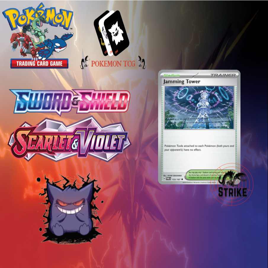 Pokemon Trainer Card - Jamming Tower 153/167 SV06 Twilight Masquerade ...