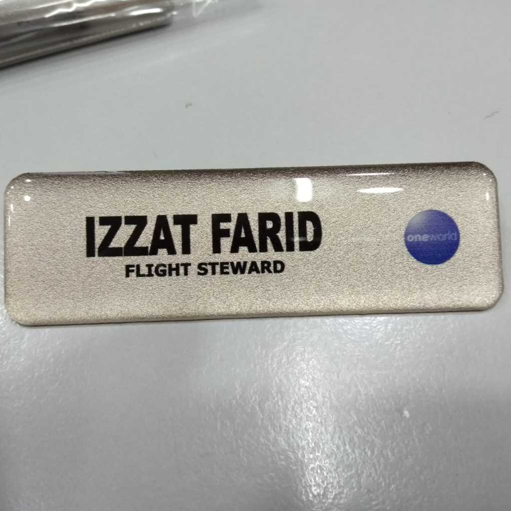(Premium) One World name tag Cabin crew orignal silver100% ORIGNAL name ...