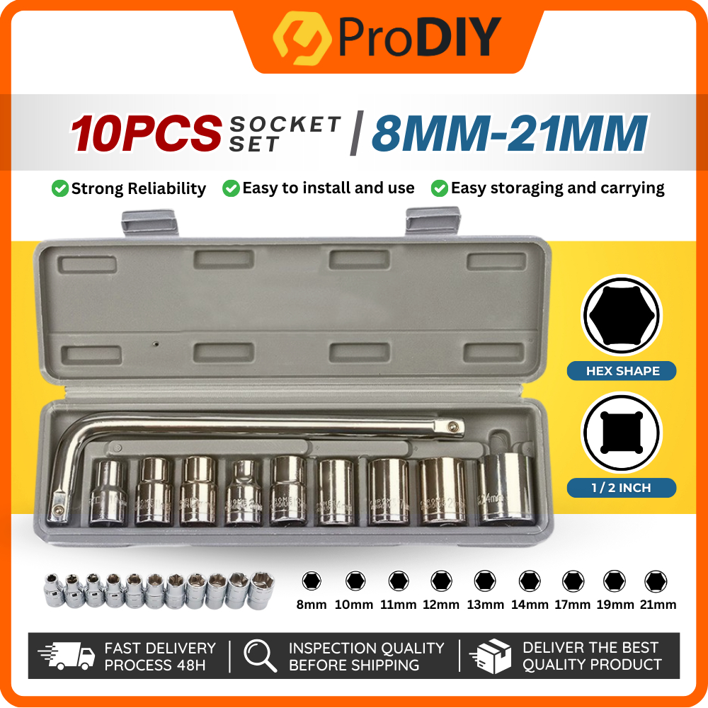 10pcs Car Socket 1/2Inch L Shape Spana Soket Spanner Box Socket Wrench ...