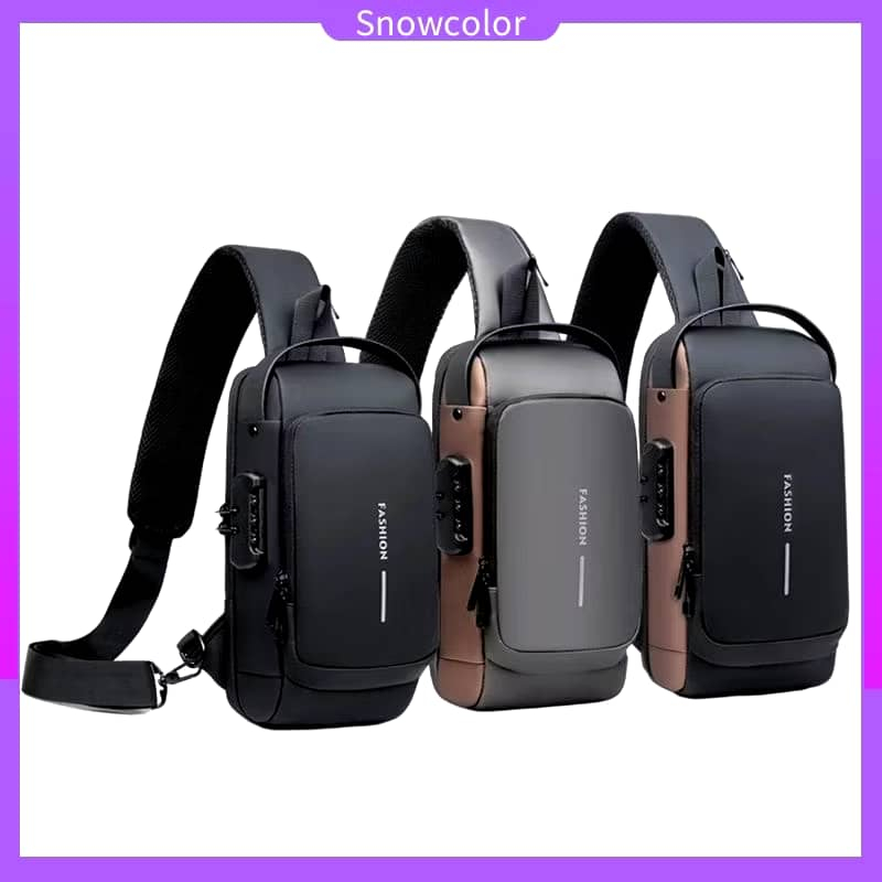 USB With Combination Lock Bag Men Multifunction Single Shoulder Bag ...