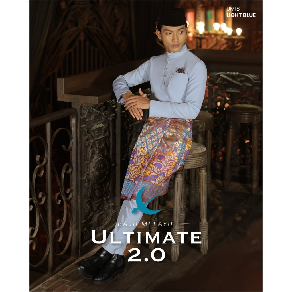 BAJU MELAYU LIGHT BLUE ULTIMATE 2.0 2024 C18 ELRAH EXCLUSIVE Slim Fit | Shopee Malaysia