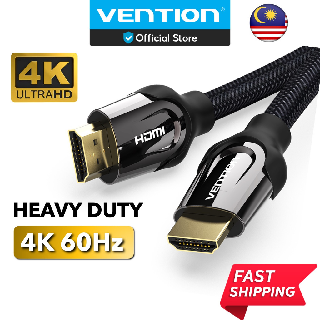 VENTION Heavy Duty 4K HDMI Cable Braided Pro HDMI 2.0 Commercial Cable ...
