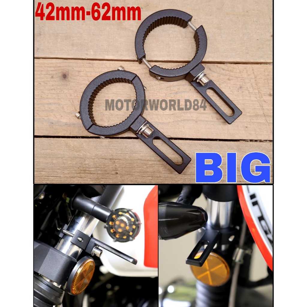 UNIVERSAL 42MM-62MM TAPAK SPOT LIGHT BRACKET MOTORCYCLE CLAMP HOLDER ...