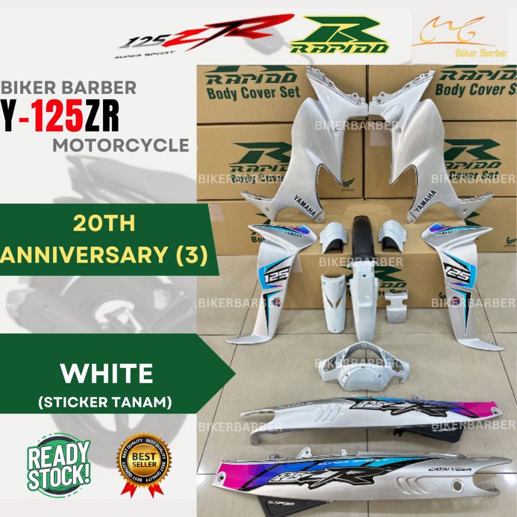 Coverset RAPIDO Yamaha 125zr 20th Anniversary (3) White Body Cover Set ...